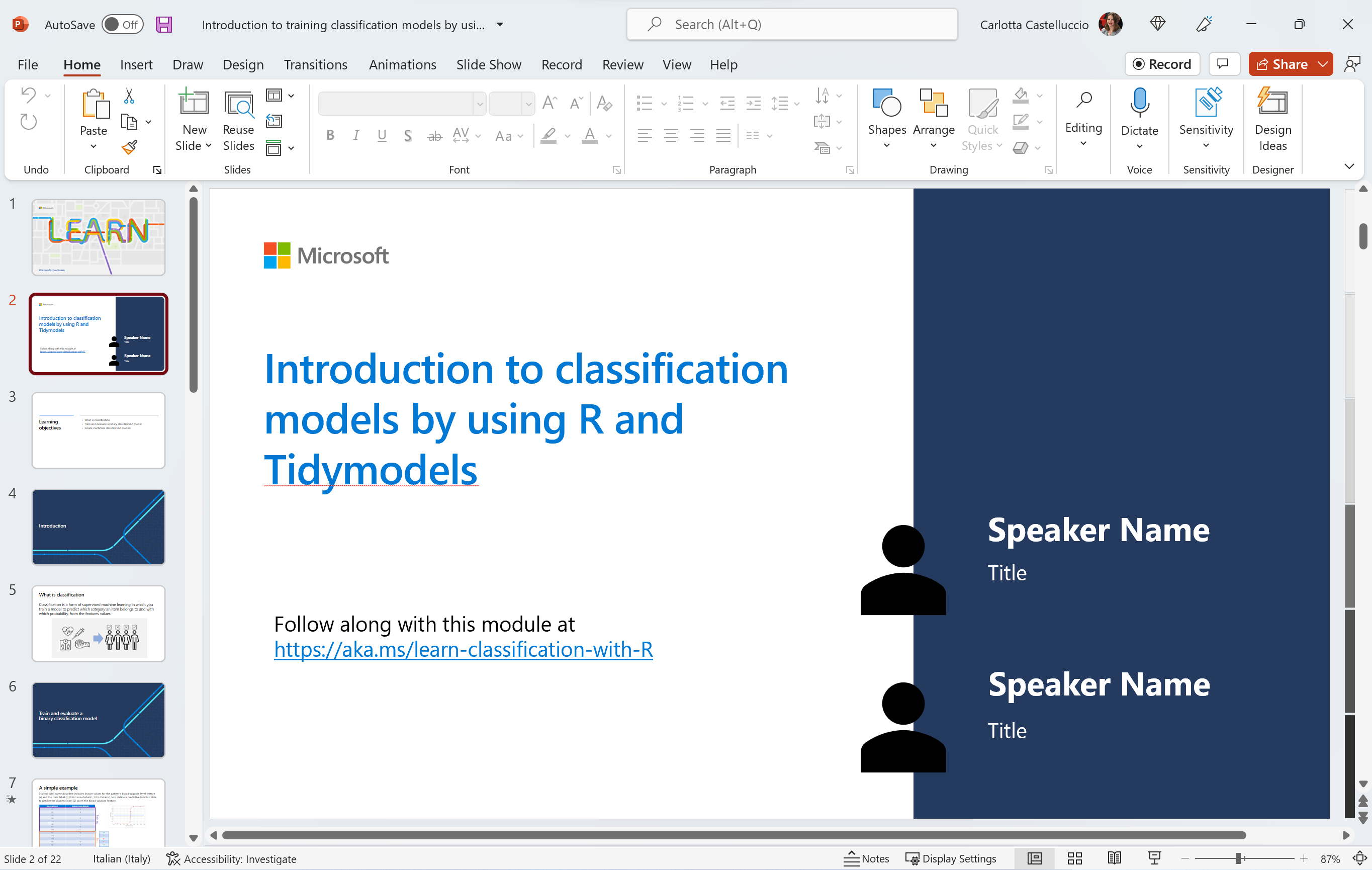 Introduction to classification models by using R and Tidymodels | Ready-to-use Presentations